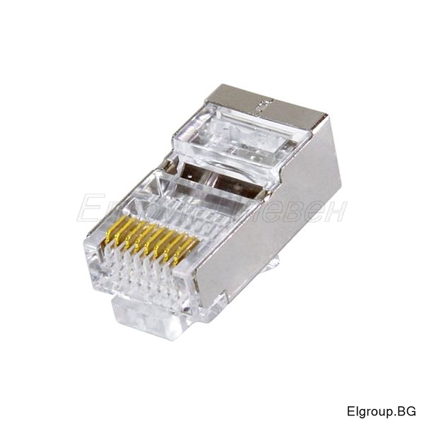 LAN букса RJ45 FTP Cat.5e, за кримпване, с метален екран